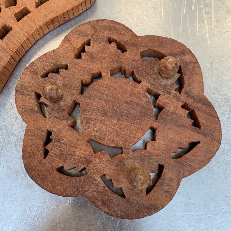 Vintage Carved Wood Decorative Trivets Sold Separately | Etsy