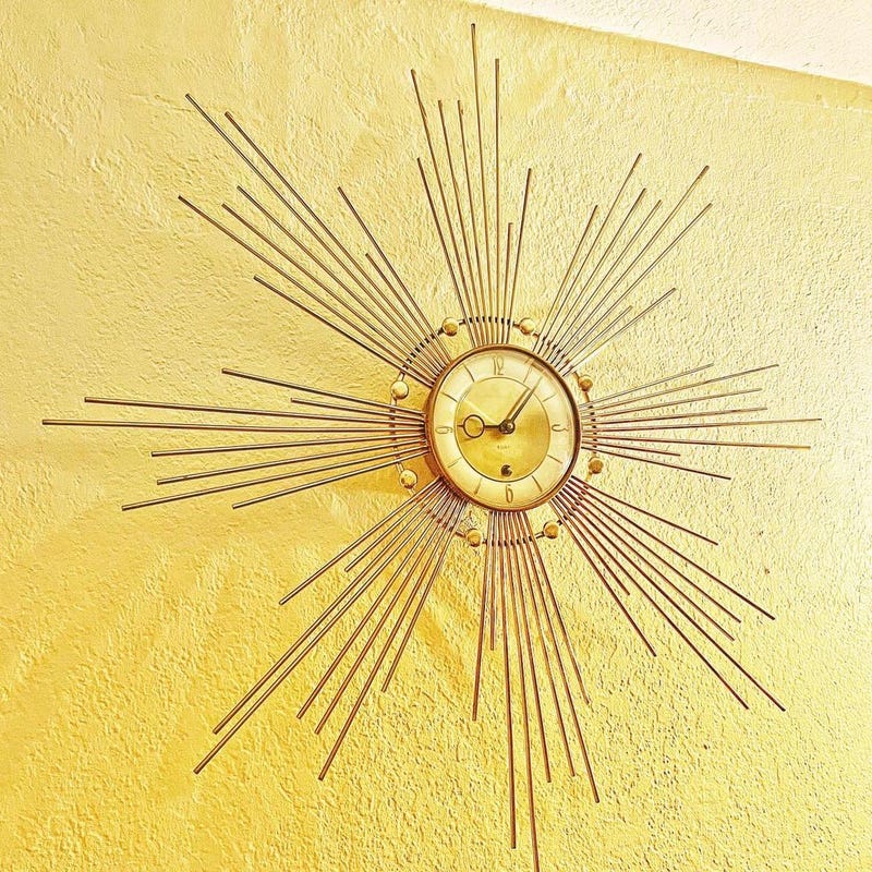 Mid Century Wall Clock - Etsy
