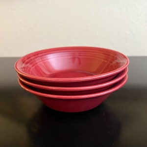 Sets of Colorstax Cranberry Plates, Bowls and Mugs by Metlox | Metlox ...
