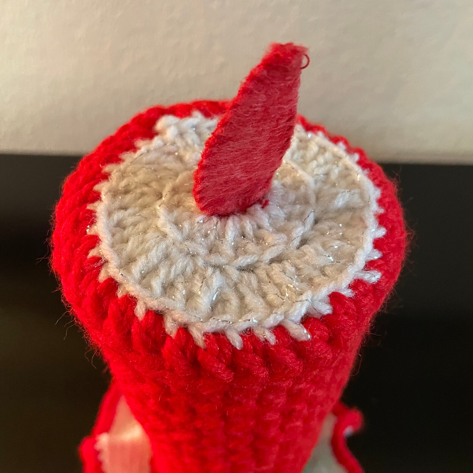 Vintage Crochet Christmas Candle With Felt Holly Accent| Handmade ...