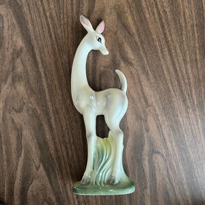 Vintage Pottery Tall Deer Figurine Made in Japan | Vintage Pottery Deer ...