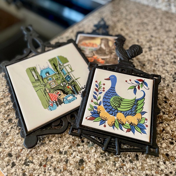 Blue Cast Iron Trivet - Etsy