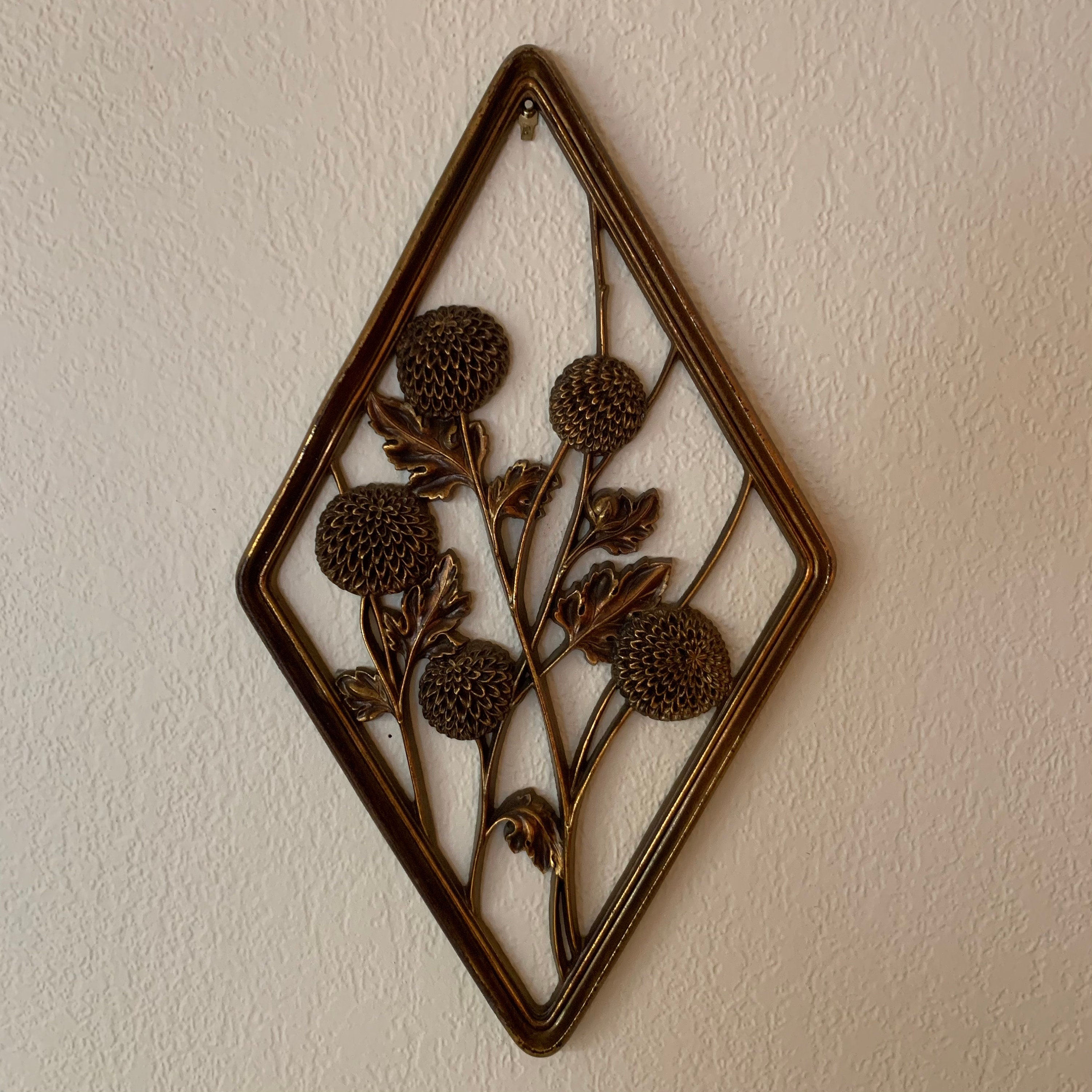 Pair of Gold Flower Wall Hangings by Syroco Ornamental Co. - Etsy