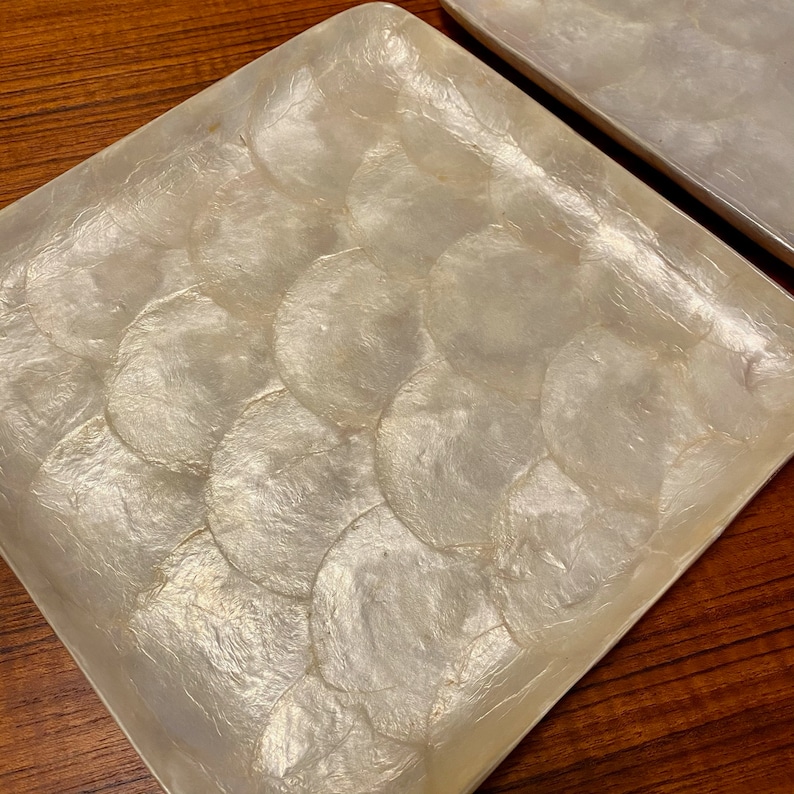 Square Capiz Shell Tray Made for Gump's Made in the | Etsy