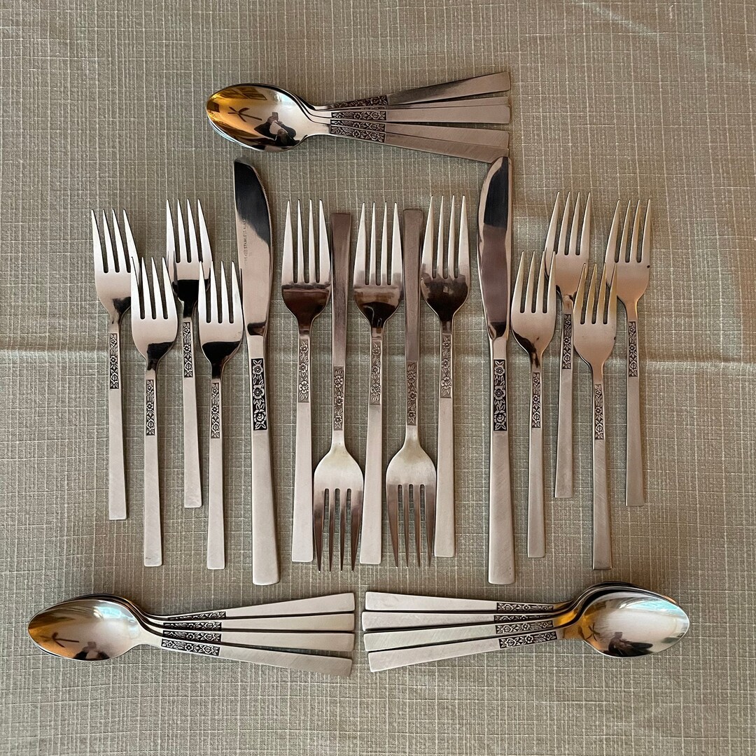 Sets of Dorette Stainless Steel Silverware by Stanley Roberts Korea ...