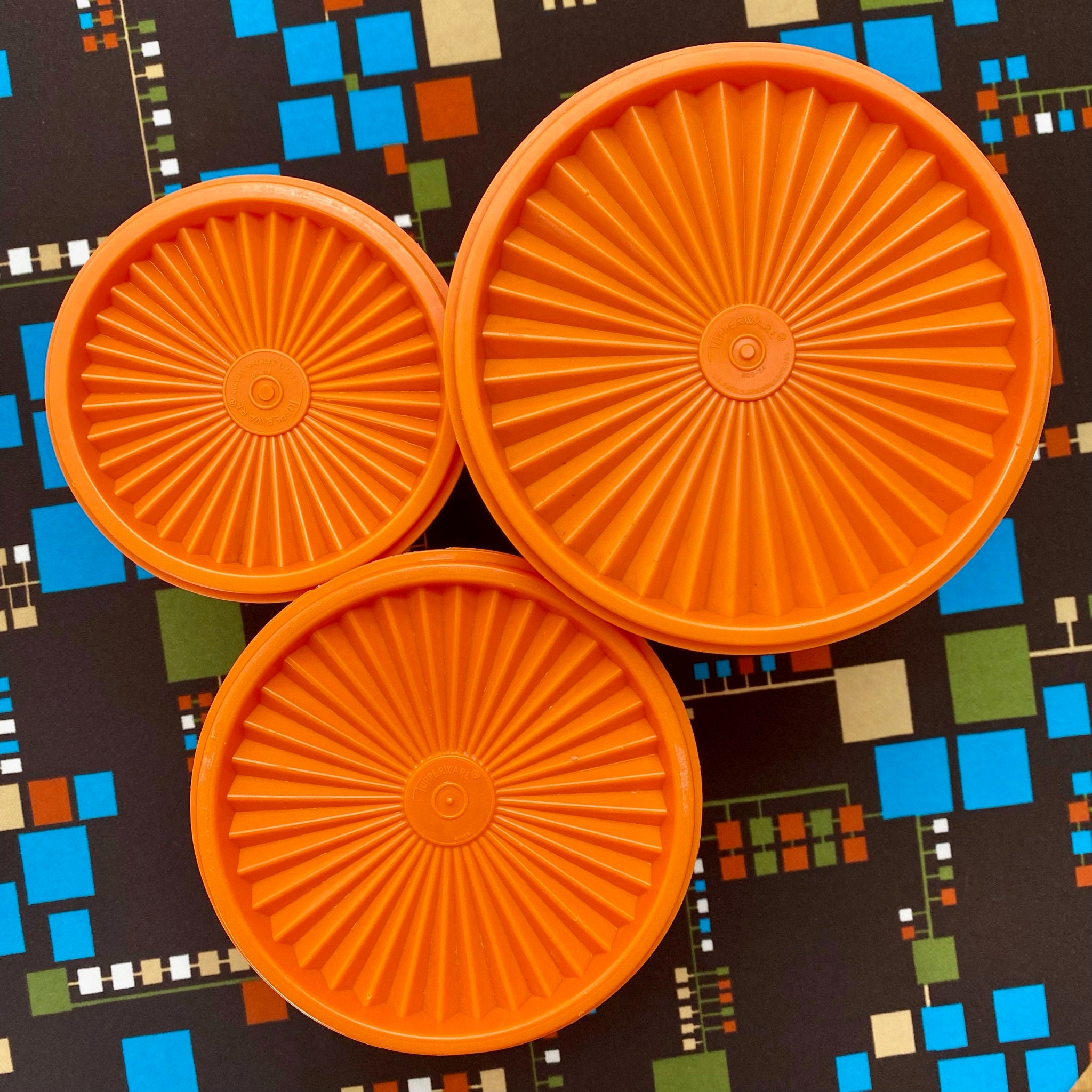 Set of 3 Tangerine Orange Stacking Decorator Canisters by - Etsy