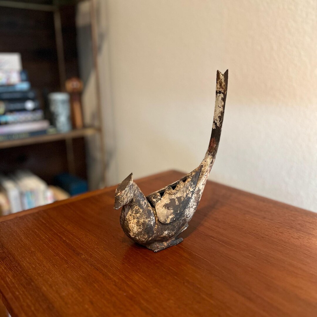 Mid Century Brutalist Design Pheasant Incense Burner | Cast Iron ...