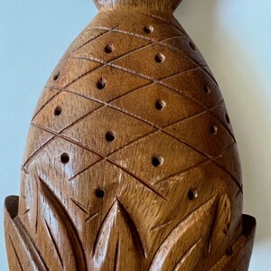 Vintage Pineapple Shape Monkey Pod Wood Toothpick Holder | Hawaii Pineapple Carving | Vintage ...