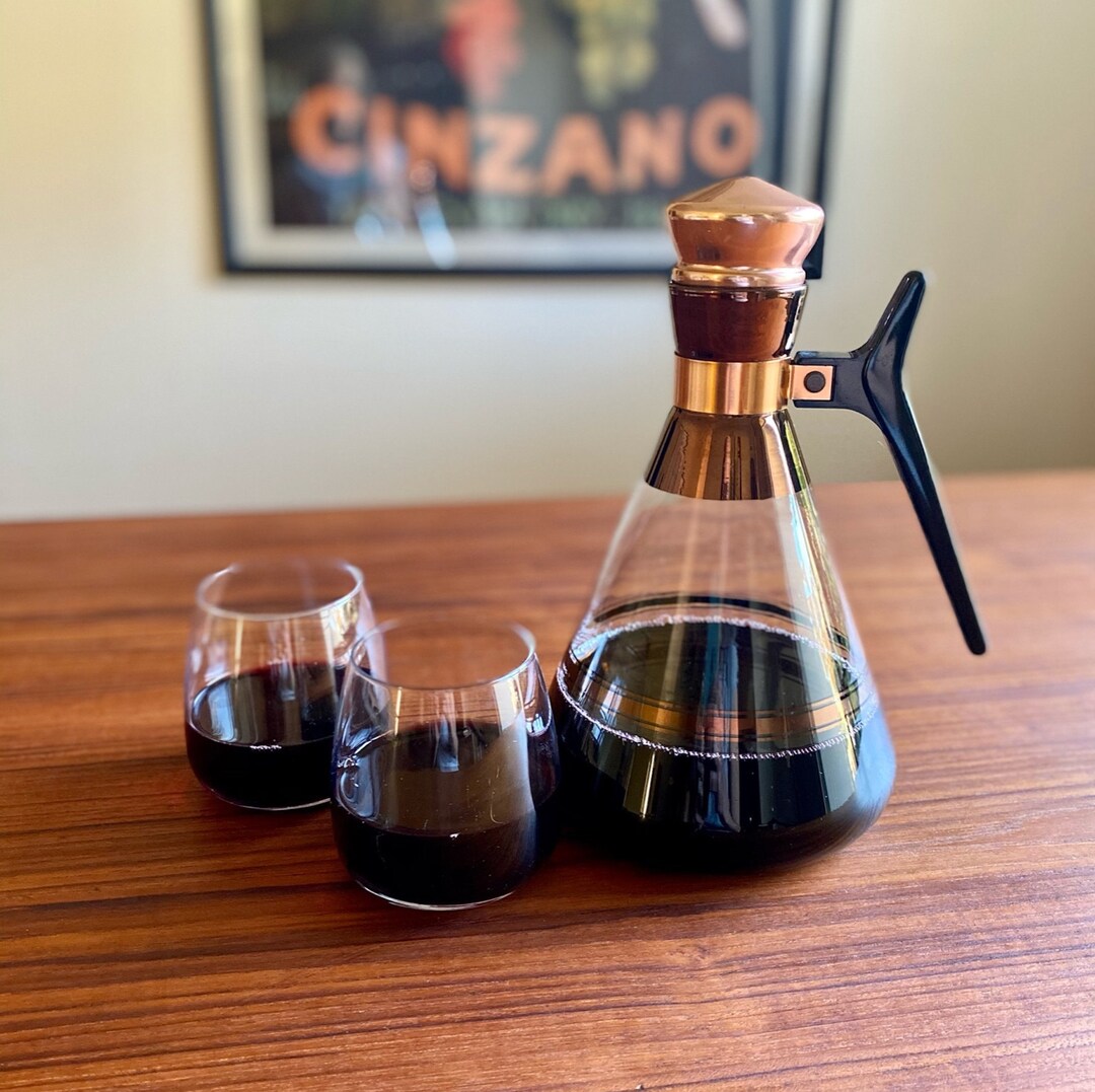 Carafe With Handle and Cork Stopper by Inland Glass Co. | Retro Serving ...