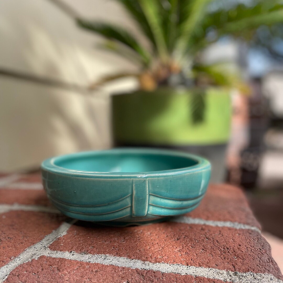 Turquoise Bulb Dish Flower Bowl by Mccoy Pottery | Mccoy Flower Dish ...