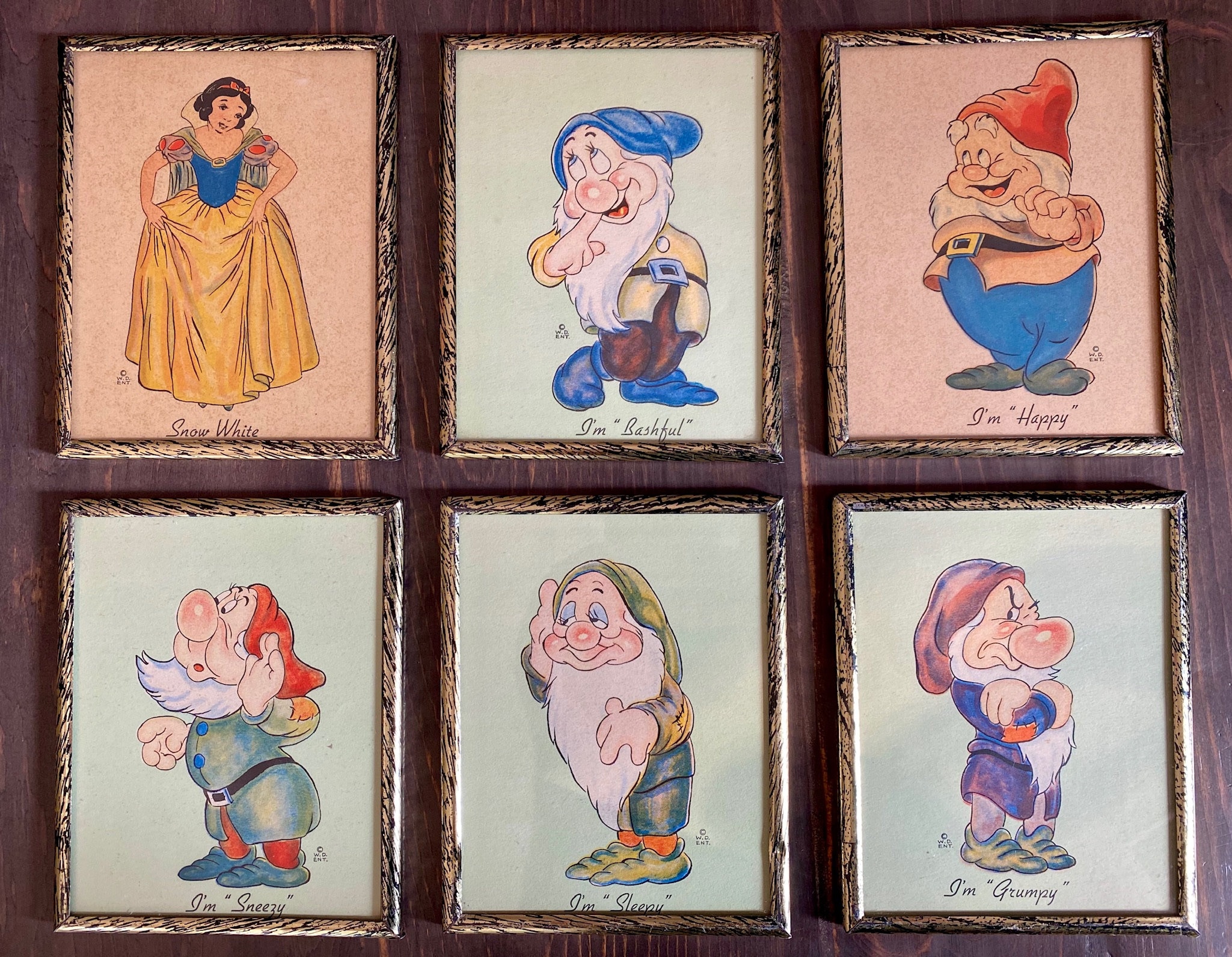 Original Snow White and the Seven Dwarfs Framed Prints by Walt Disney ...