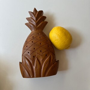 Vintage Pineapple Shape Monkey Pod Wood Toothpick Holder | Hawaii Pineapple Carving | Vintage ...