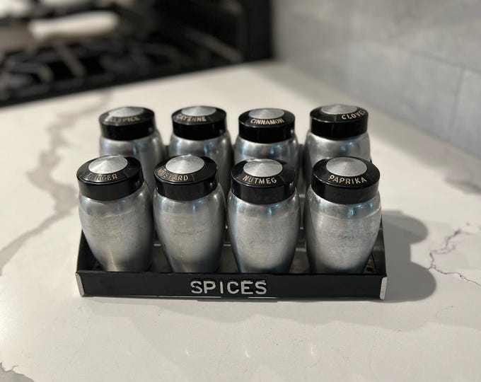 Aluminum Mid-century Canister Set and Salt and Pepper Shakers by Kromex ...