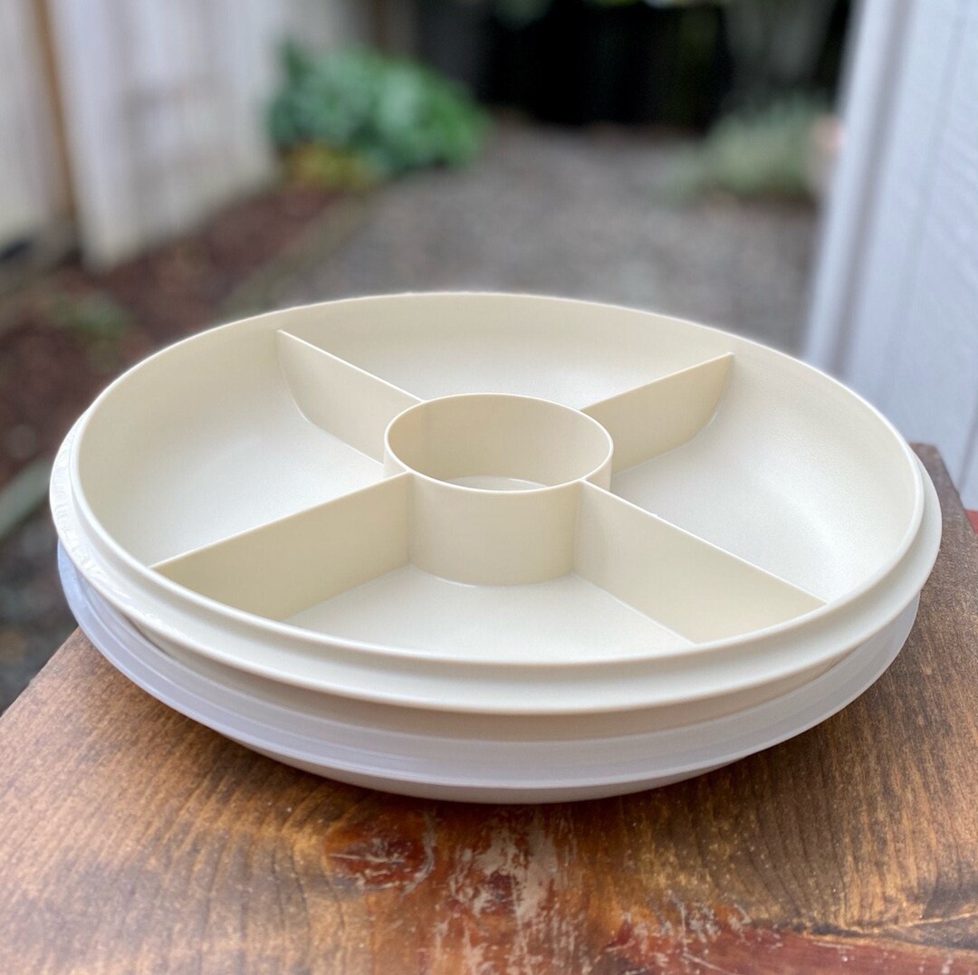 Vintage Tupperware Small Serving Center | Tupperware Divided Container ...