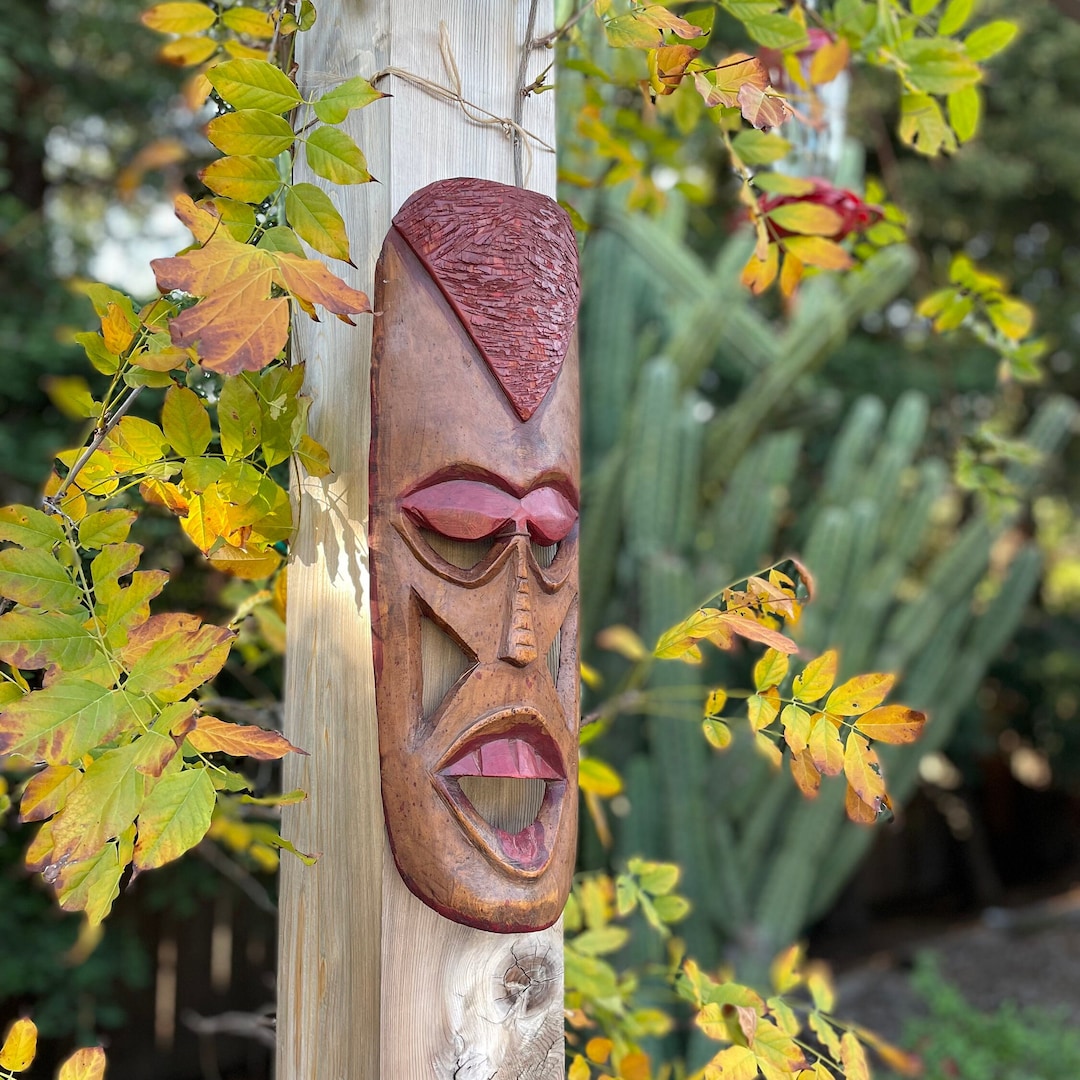 Vintage Carved Wood Mask Wall Hanging | Dan Mask Style | Decorative ...
