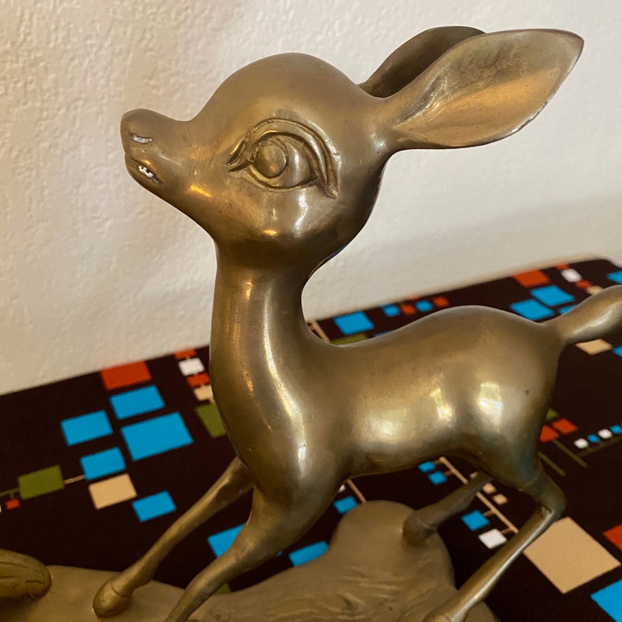 Vintage Solid Brass Doe and Fawn Deer Sculpture Brass Mom - Etsy