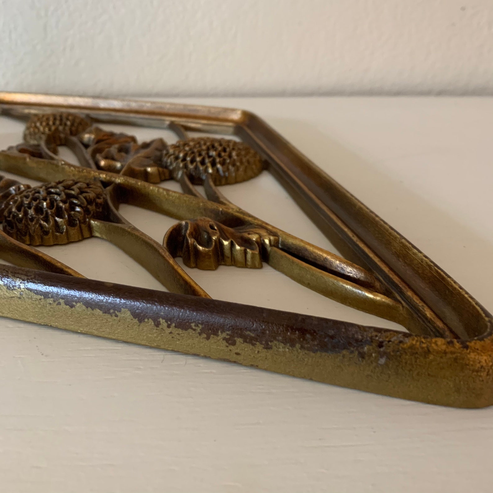 Pair of Gold Flower Wall Hangings by Syroco Ornamental Co. - Etsy