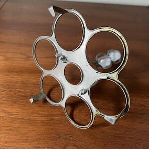 Vintage Metal 6 Egg Boiling Rack Egg Cooker With Glass Sand Timer by ...