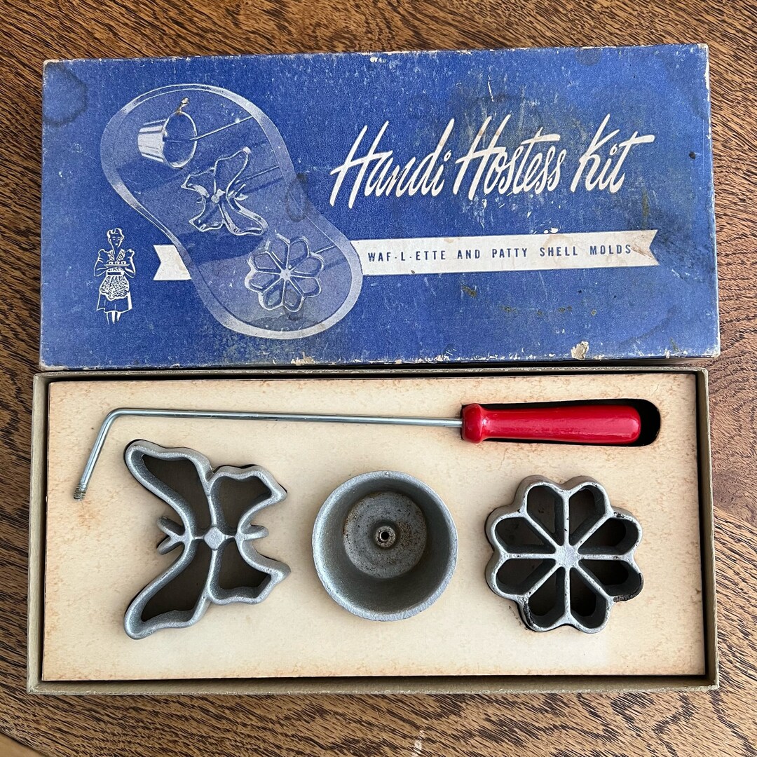 Vintage Handi Hostess Kit Waffle and Patty Iron 4 Piece Set in Original ...