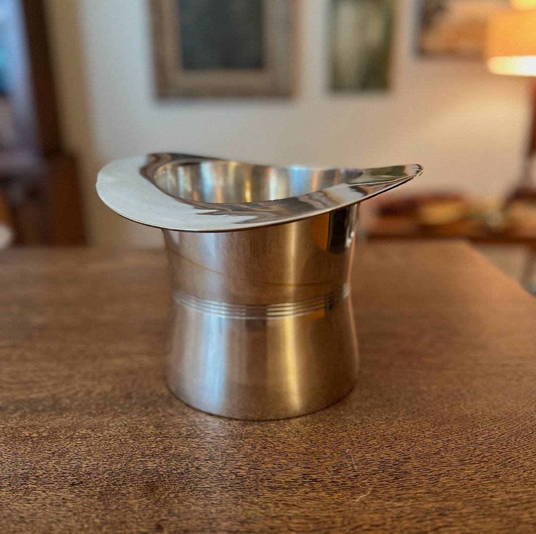 Vintage Silver Plated Top Hat Ice Bucket by Godinger Silver Art Co ...