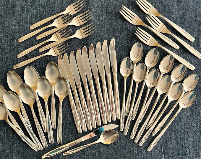 Sets of Vintage Lawncrest Stainless Silverware by Rogers Cutlery Co ...
