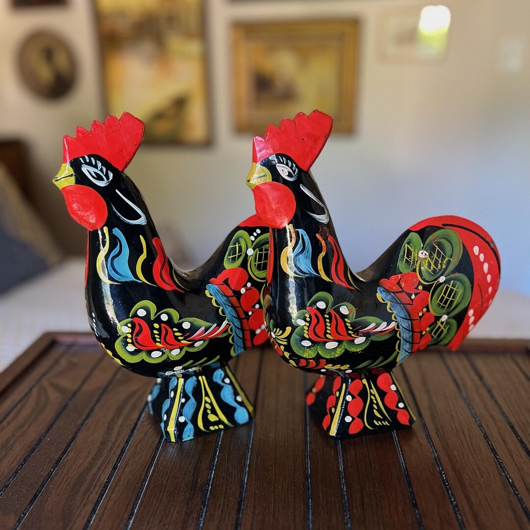 Vintage 9" Black Dala Rooster by Nils Olsson Nusnäs Sweden | Sold ...