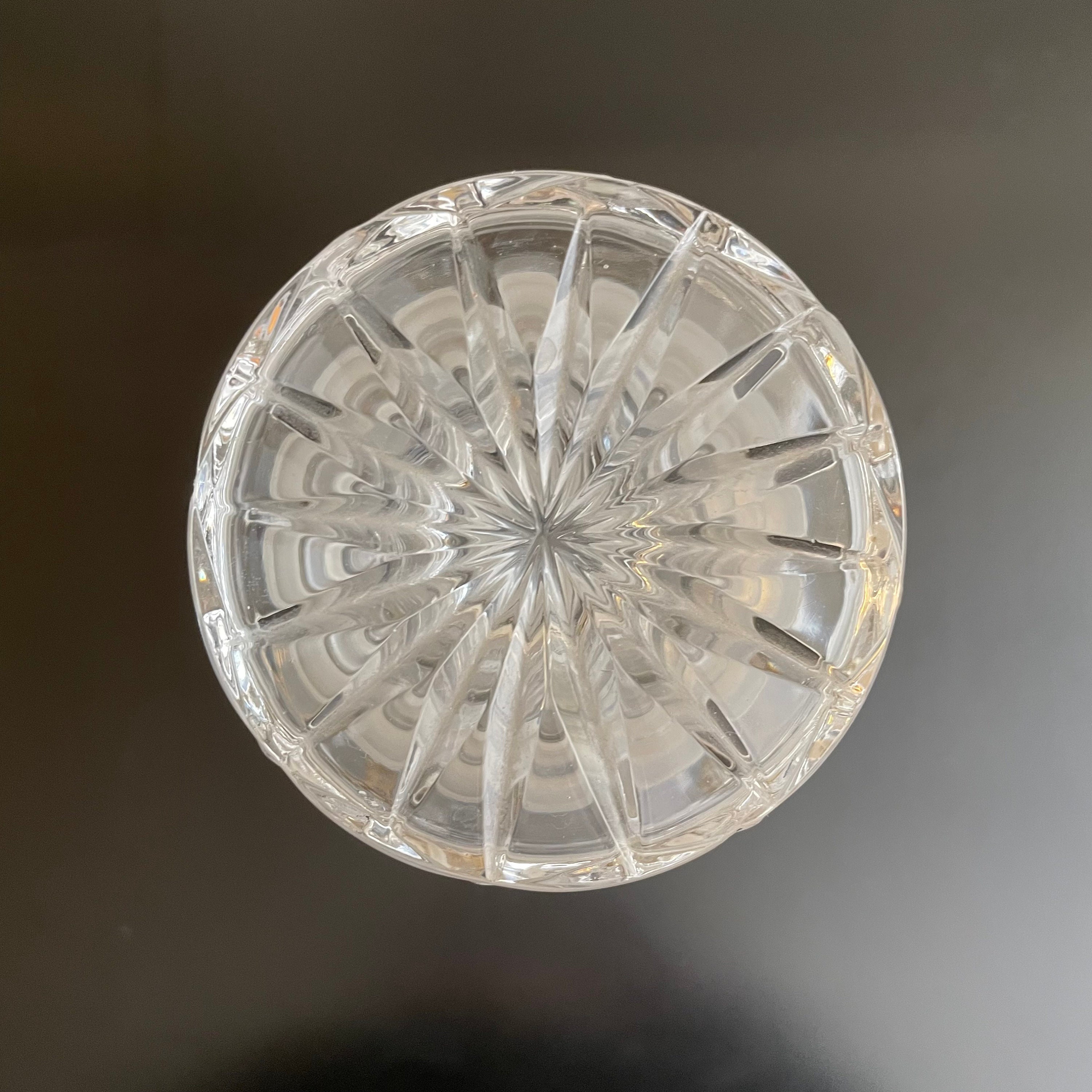 Vintage Hand Cut Square Decanter With Round Stopper and Pewter - Etsy