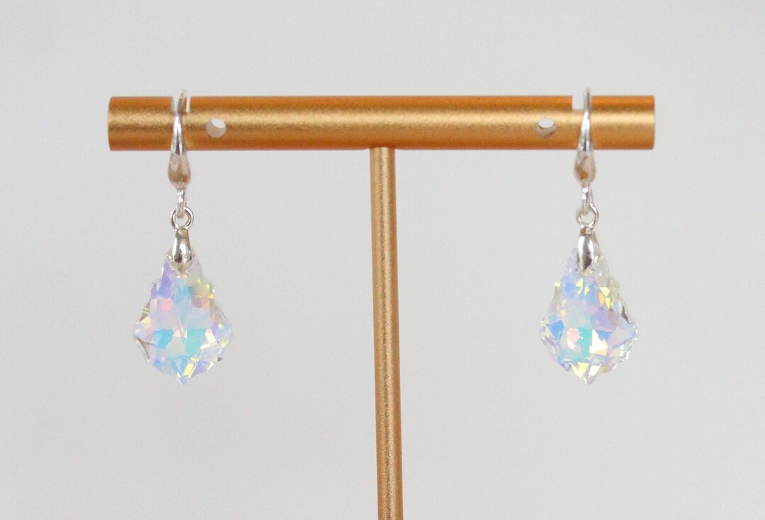 Swarovski Crystal AB Earrings - Pendant Earrings - Swarovski Crystal Pendant Earrings - Elegant ...