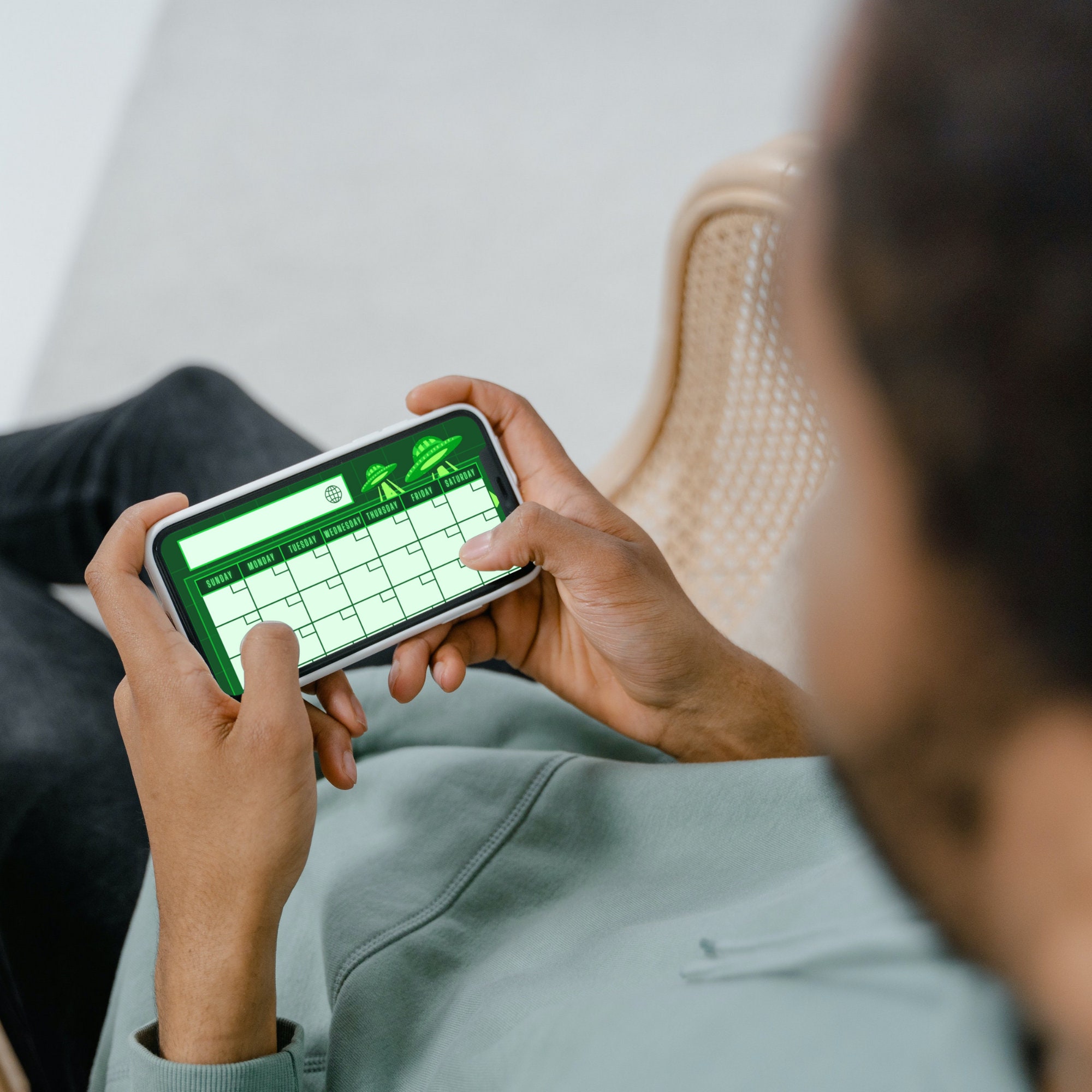 Alien UFO Monthly Calendar Printable, Downloadable Planner, Space ...