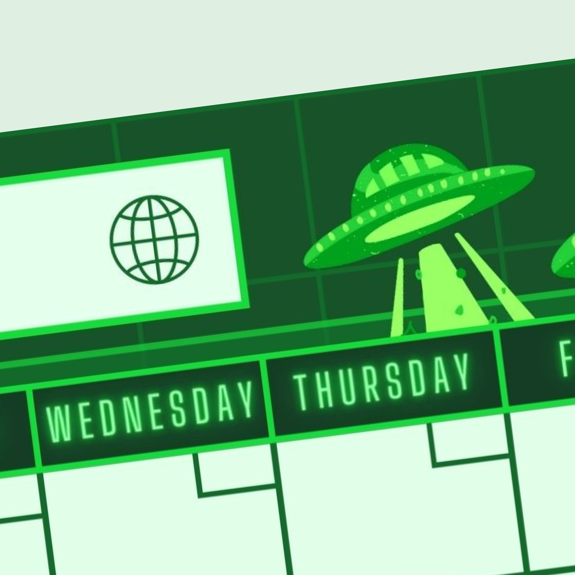 Alien UFO Monthly Calendar Printable, Downloadable Planner, Space ...