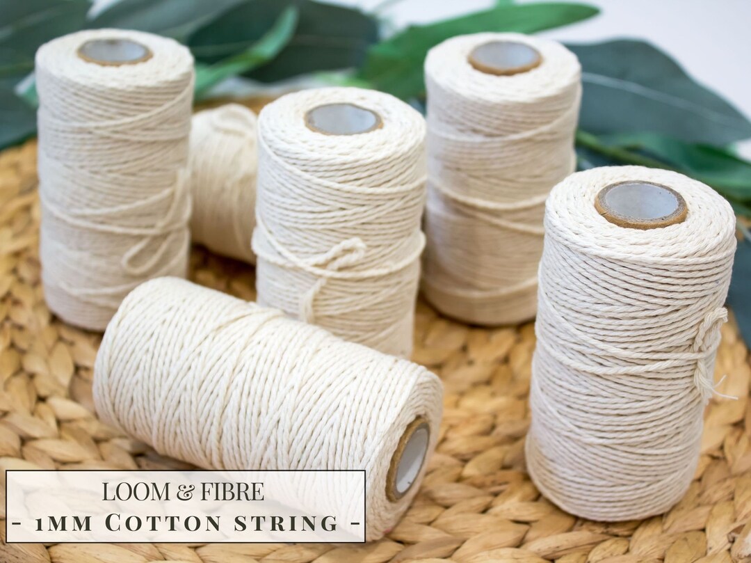 Warp String | Natural Cotton String | 1mm String | 1mm 2-ply Cord ...