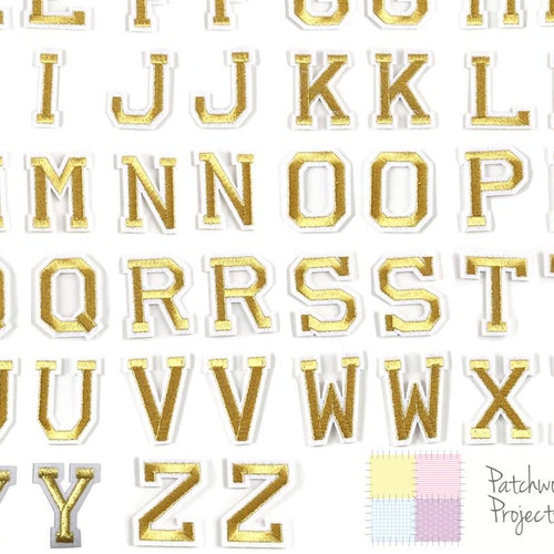 Iron on Letters Gold Custom Design Patches - Etsy UK