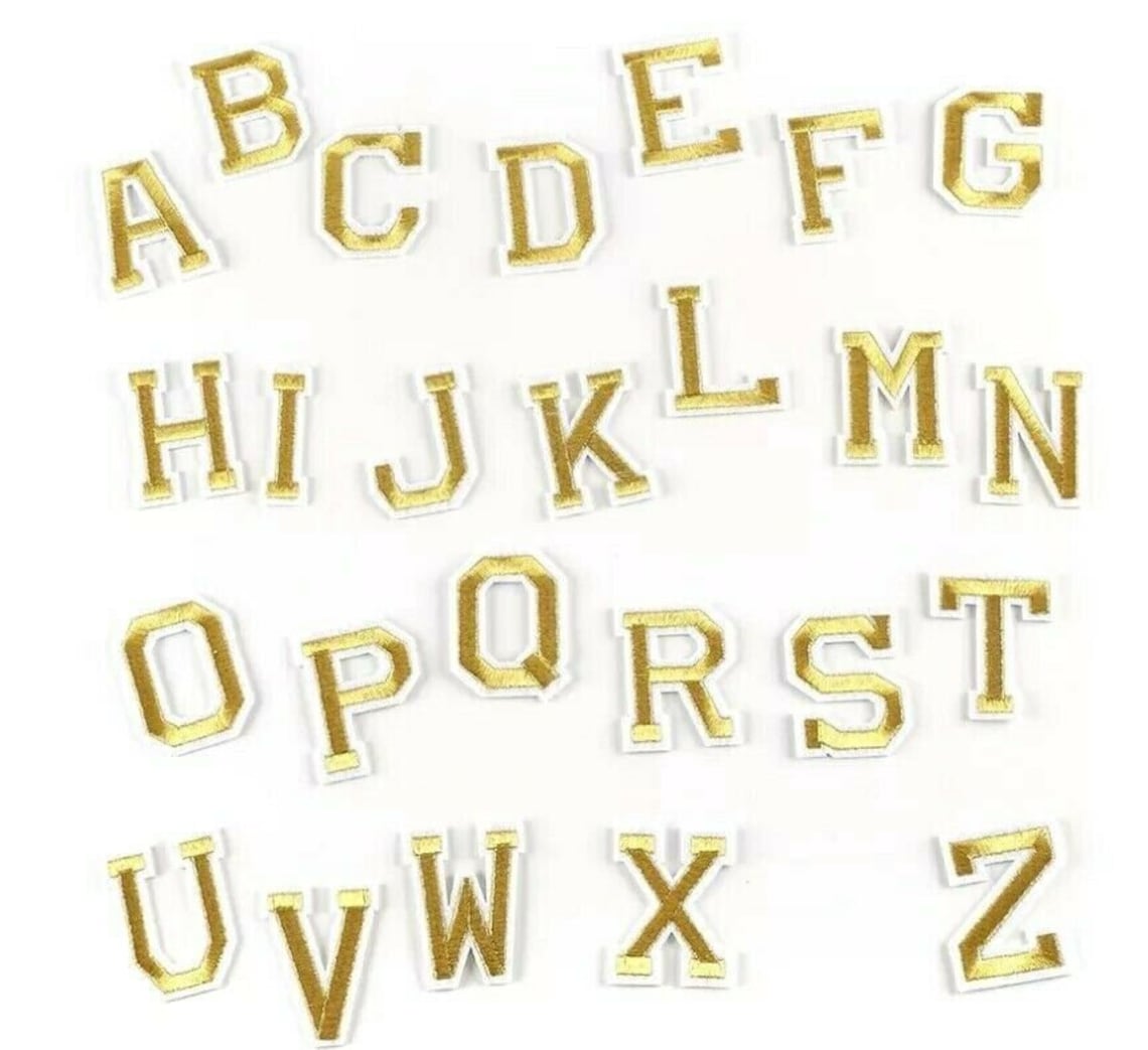 Iron on Letters Gold Custom Design Patches - Etsy UK