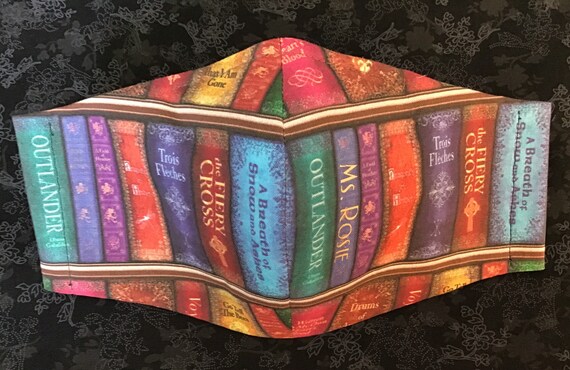 Outlander Face Mask Bookshelf Face Mask 100% Cotton Nose | Etsy