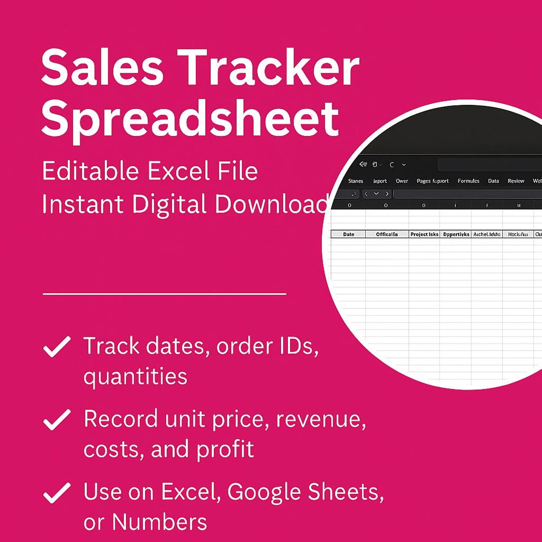 Sales Tracker Spreadsheet for Small Business | Excel Template | Track ...