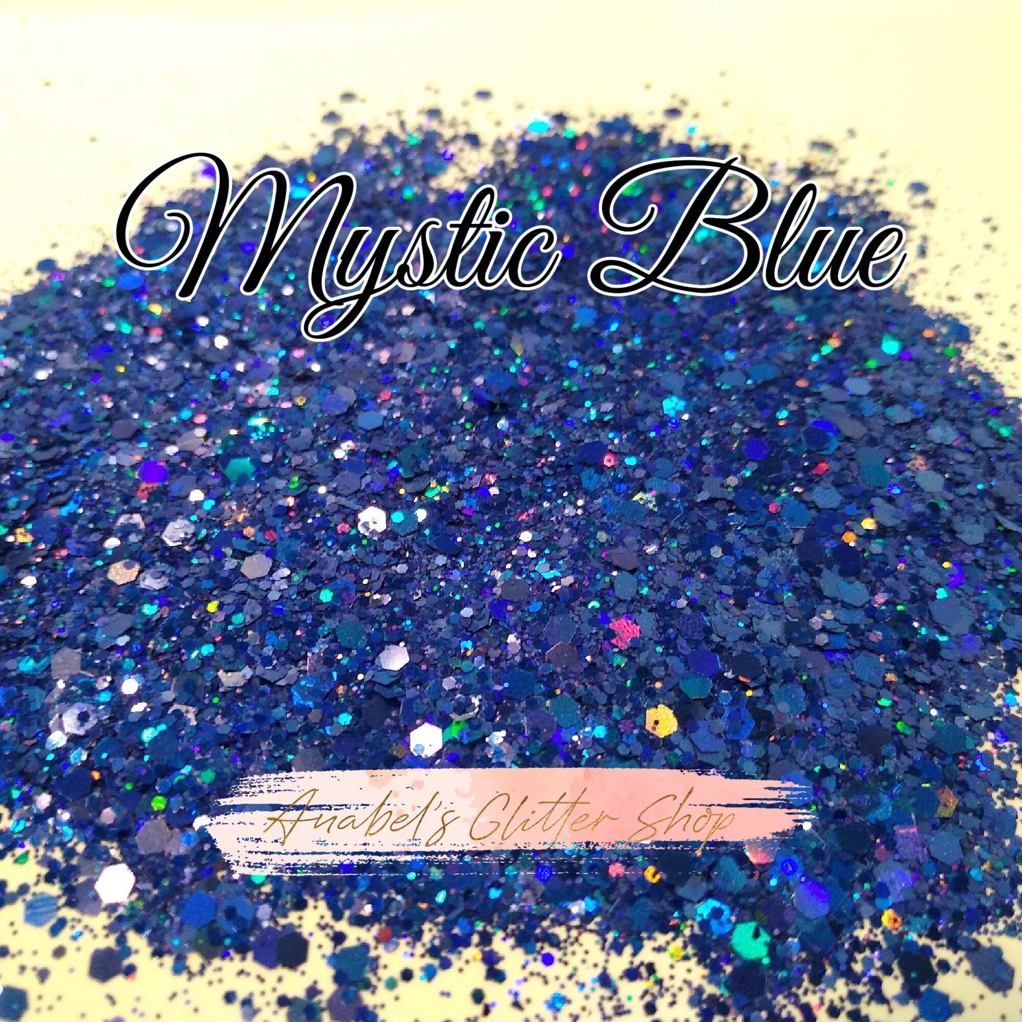 Mystic Blue Chunky Glitter Mix, Polyester Glitter, Solvent Resistant ...