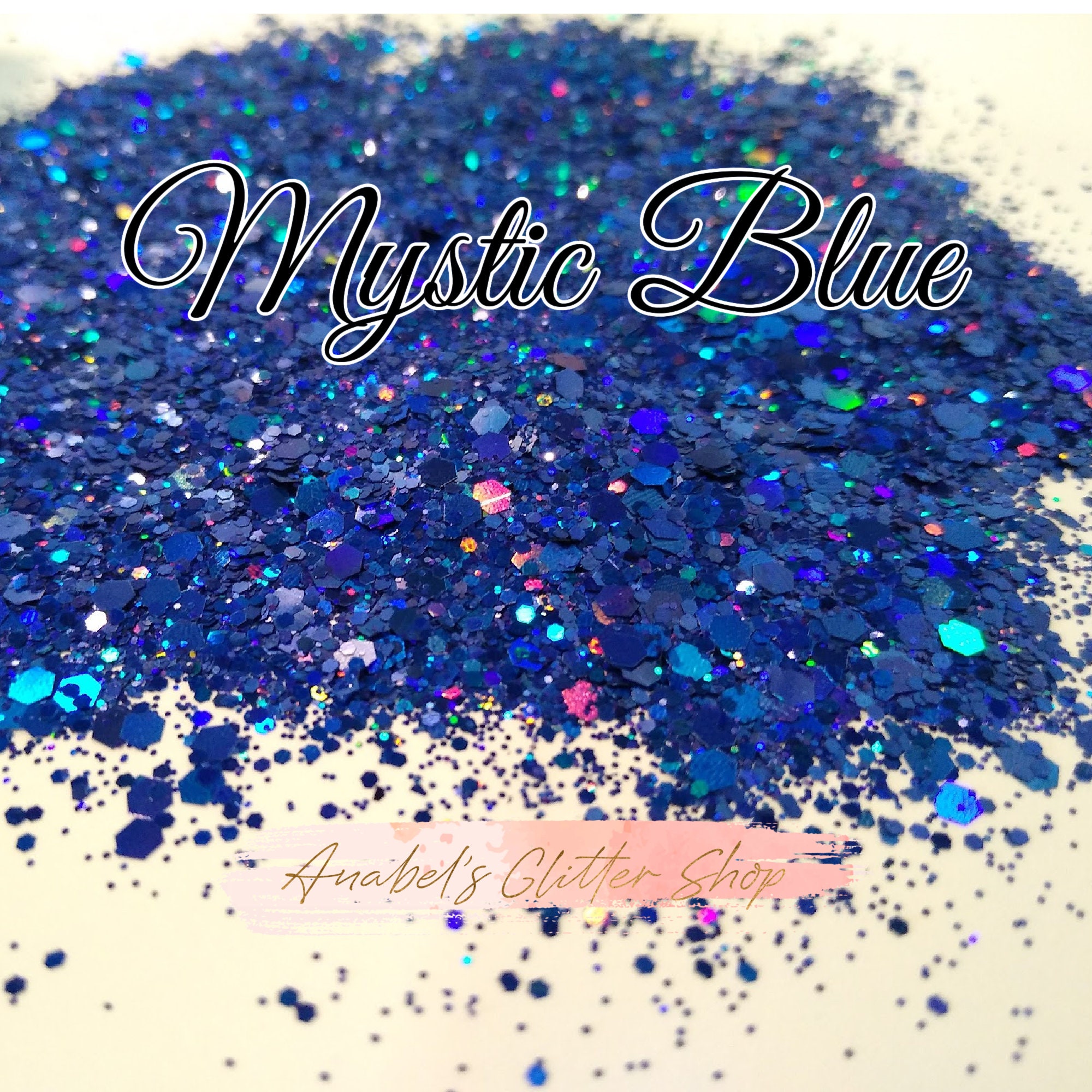 Mystic Blue Chunky Glitter Mix, Polyester Glitter, Solvent Resistant ...
