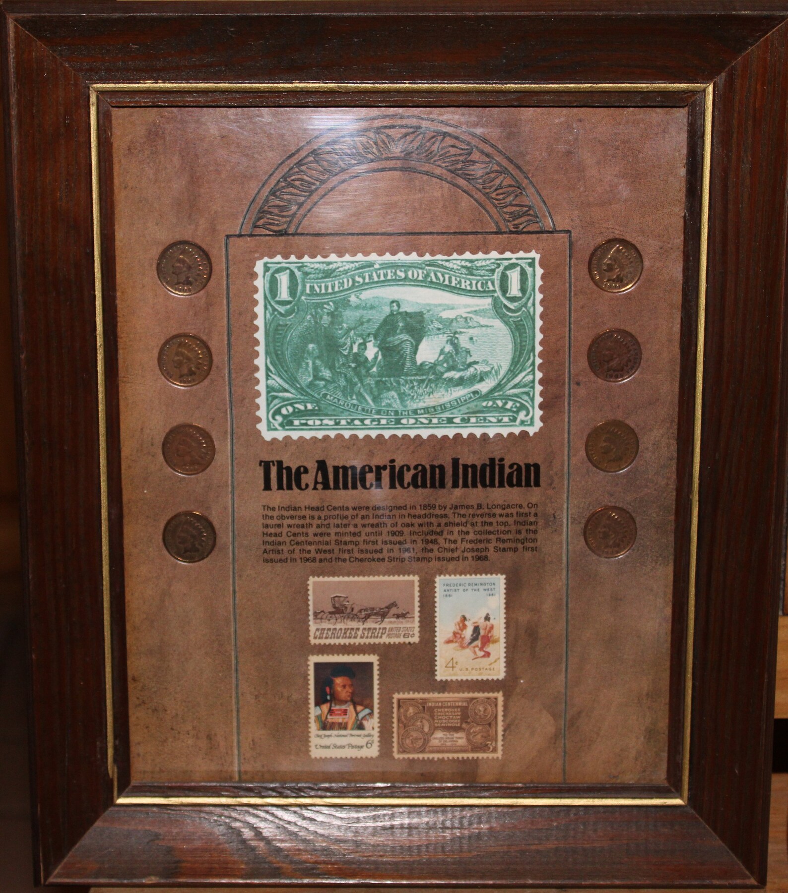 Vintage Coin and Stamp Collection Framed Art: the Pioneers, the Forty ...