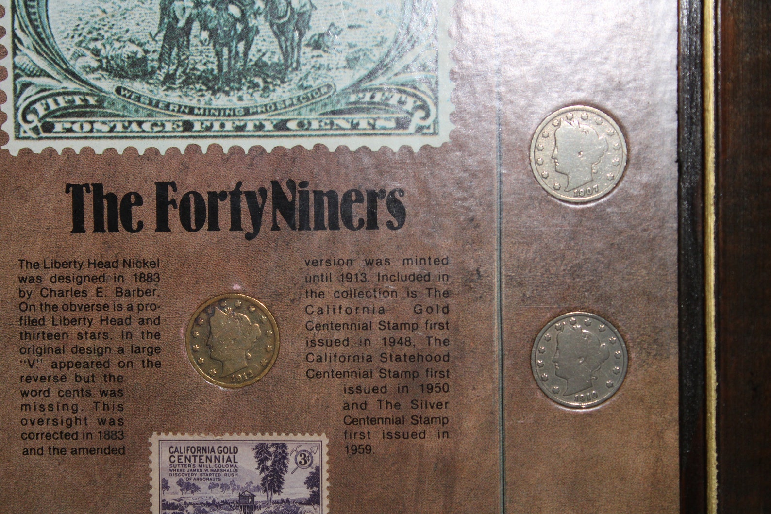 Vintage Coin and Stamp Collection Framed Art: the Pioneers, the Forty ...