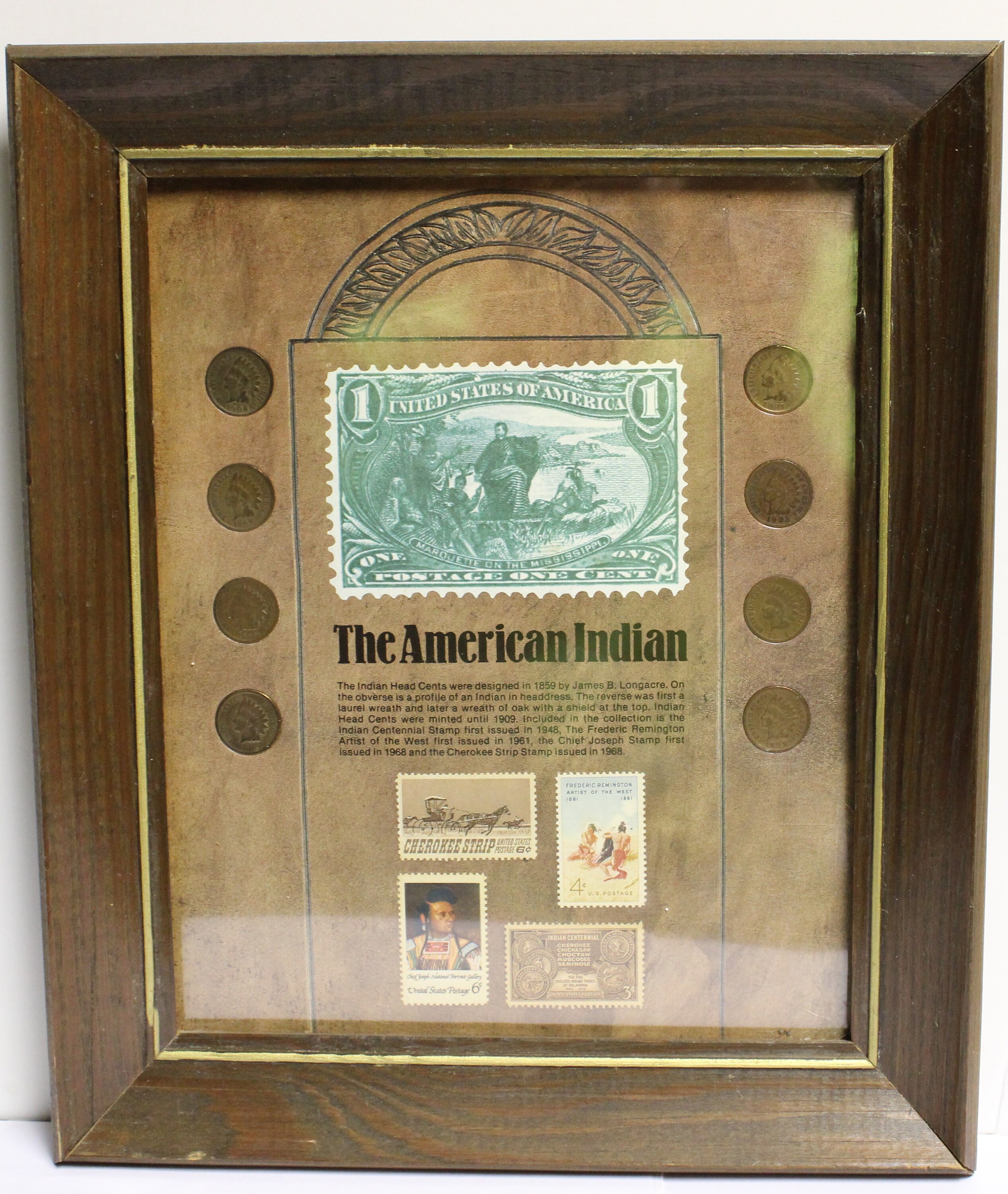 Vintage Coin and Stamp Collection Framed Art: the Pioneers, the Forty ...