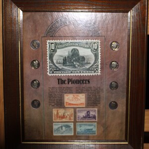 Vintage Coin and Stamp Collection Framed Art: the Pioneers, the Forty ...
