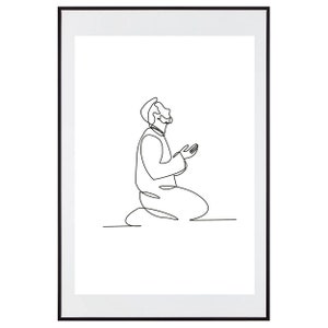 Sujood Line Art Islamic Wall Art Digital Print - Etsy