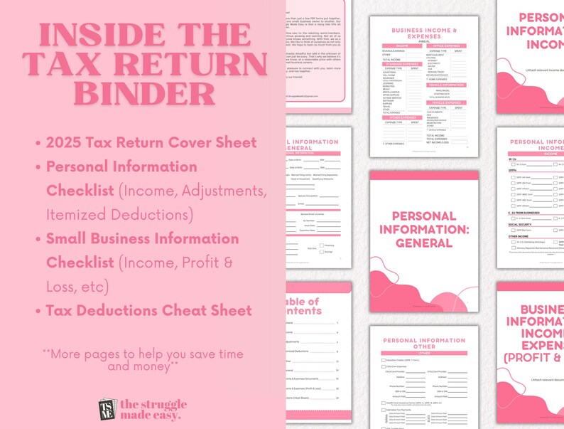 2025 Small Business Tax Binder | Printable Tax Organizer (U.S. Taxes ...
