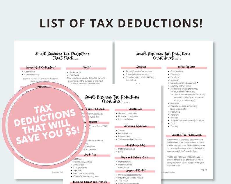 2022 Tax Return Binder Pink, Individual AND Business Tax, Tax Organizer ...