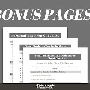 Small Business Tax Deductions Cheat Sheet Tax Write Offs List Side ...