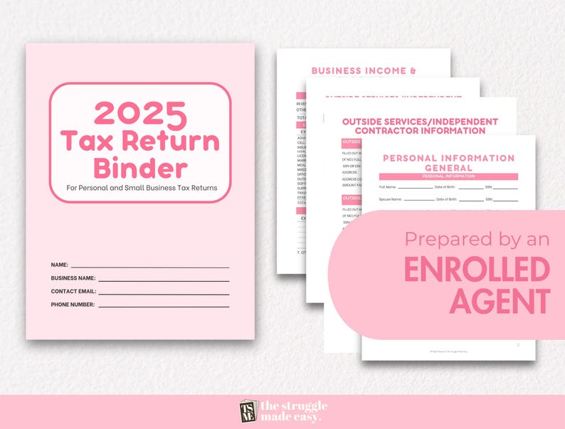2025 Small Business Tax Binder | Printable Tax Organizer (U.S. Taxes ...