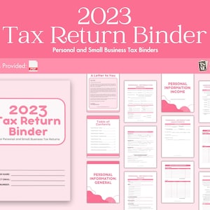 2023 Tax Return Binder Pink, Individual AND Business Tax, Tax Organizer ...
