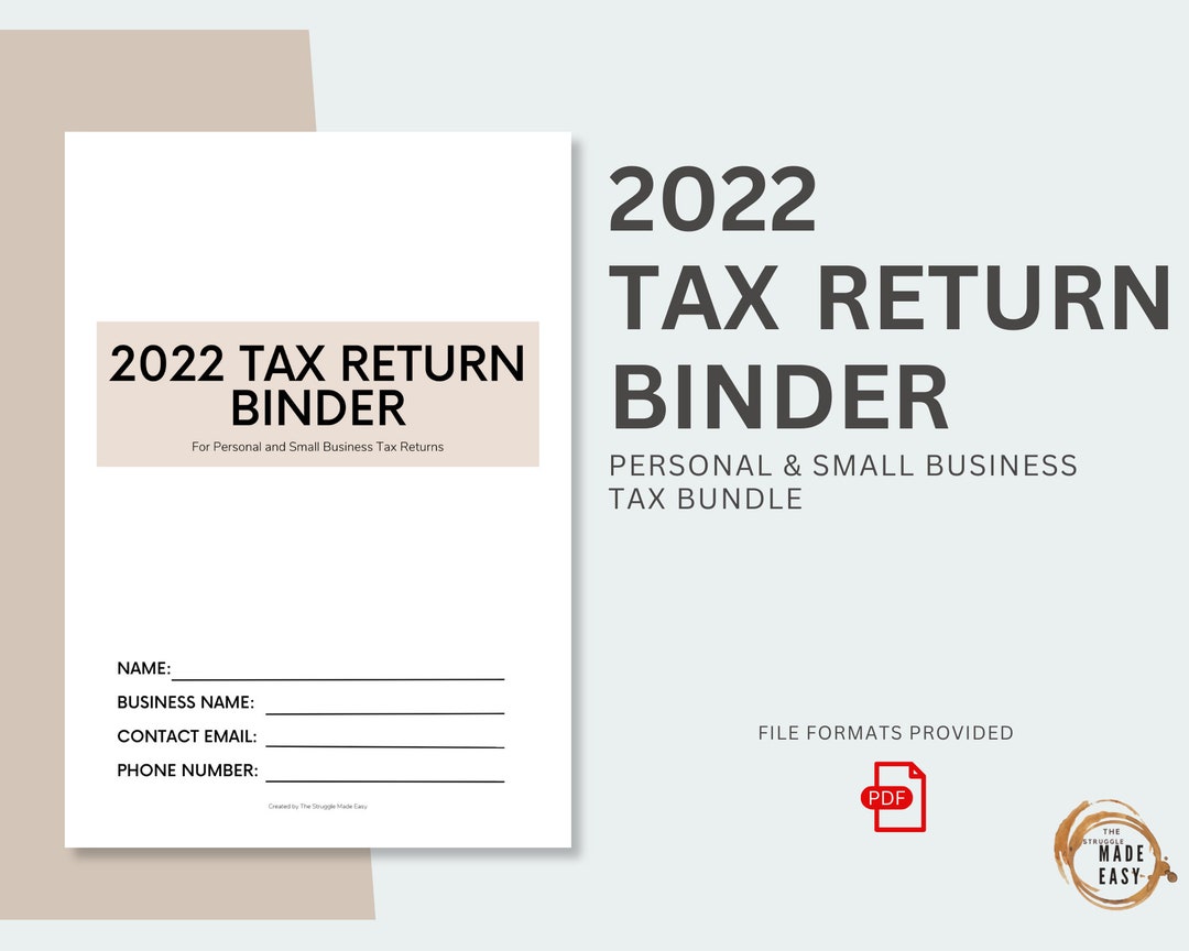 2022 Tax Return Binder: Personal & Small Business (PDF Download) - Etsy