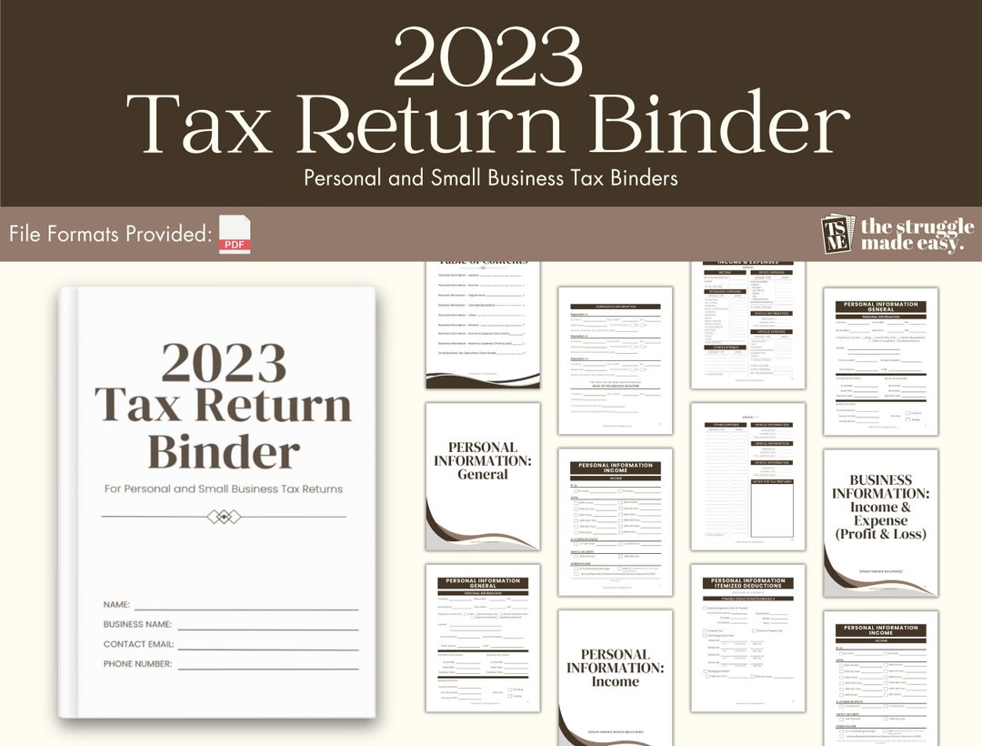 2023 Tax Return Binder Personal Small Business Tax PDF Download Tax ...