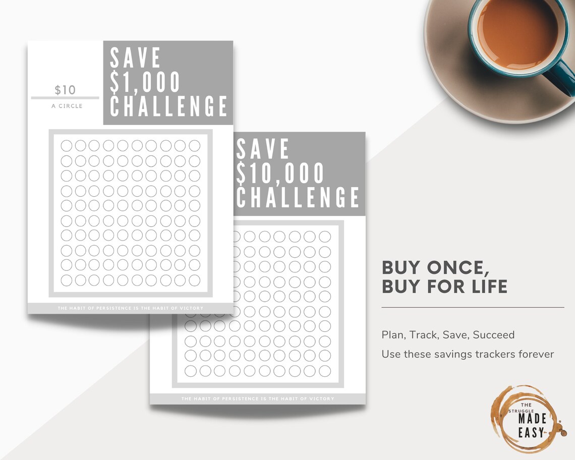 Goal Savings Tracking Printables Color-in Worksheets Financial Planners ...